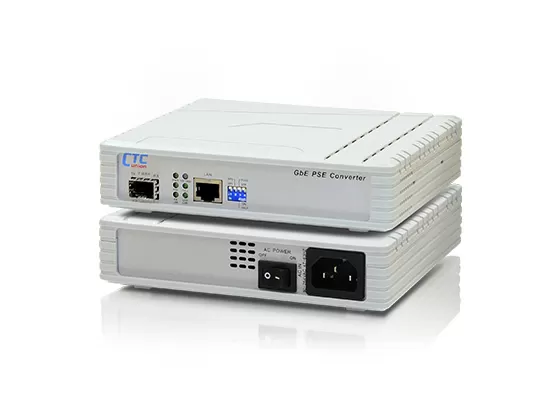 CTC Union GE PoE PSE media converter with built-in AC power 100 ~240V - BCC Solutions Oy